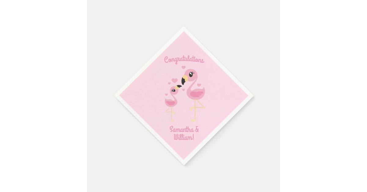 Pink Flamingo Baby Shower Napkins | Zazzle