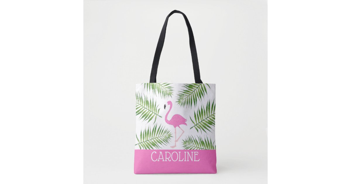 Pink Flamingo Beach Tote | Zazzle
