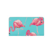 Pink flamingo birds on turquoise background checkbook cover | Zazzle