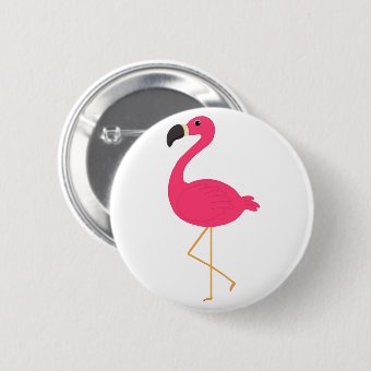 Pink Flamingo Button | Zazzle