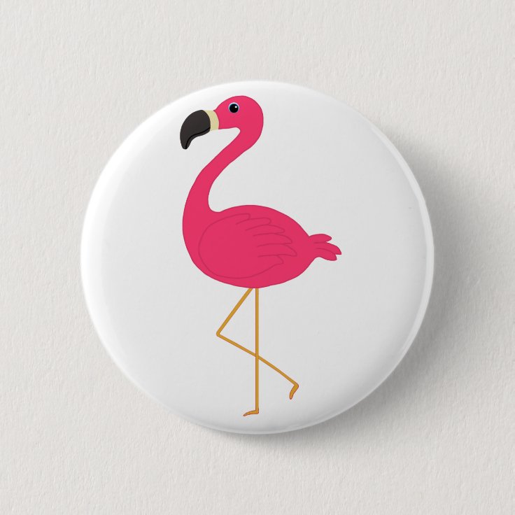 Pink Flamingo Button | Zazzle