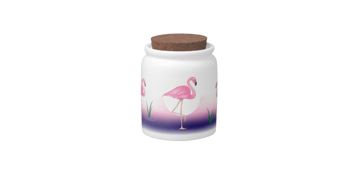 Pink Flamingo Candy Jar | Zazzle