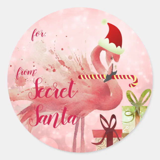 Pink Flamingo Christmas Gift Tags | Zazzle