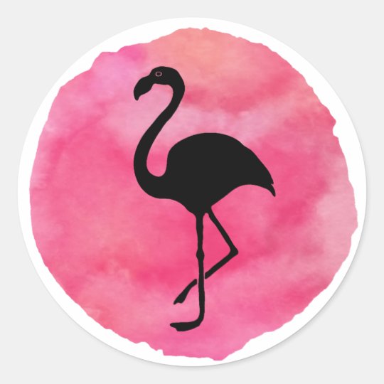 Pink Flamingo Classic Round Sticker | Zazzle.com