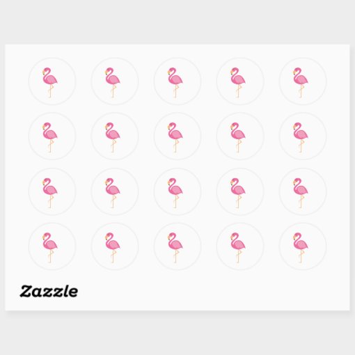 Pink Flamingo Classic Round Sticker | Zazzle