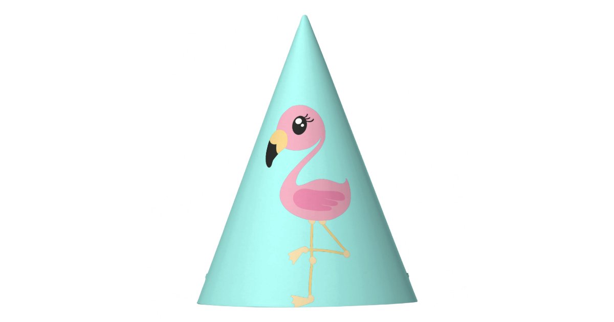 Pink Flamingo Cute Tropical 1st Birthday Party Hat | Zazzle