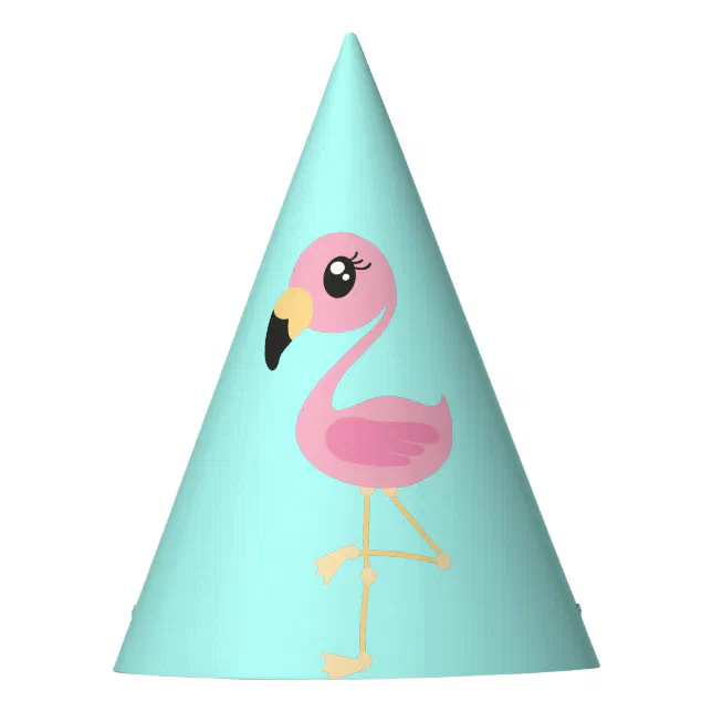 Pink Flamingo Cute Tropical 1st Birthday Party Hat | Zazzle