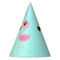 Pink Flamingo Cute Tropical 1st Birthday Party Hat | Zazzle
