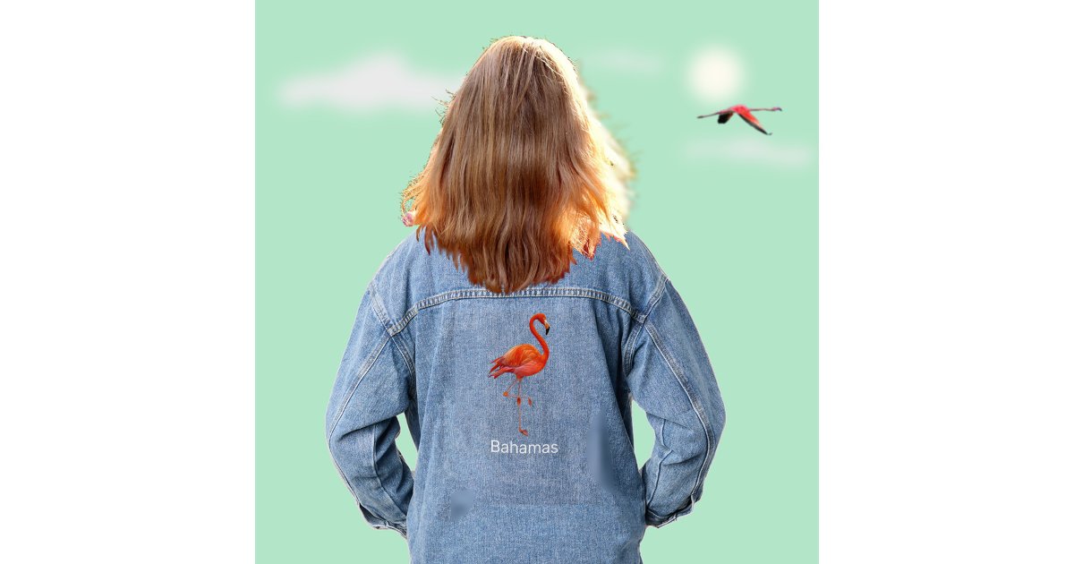 Pink Flamingo Denim Jacket | Zazzle