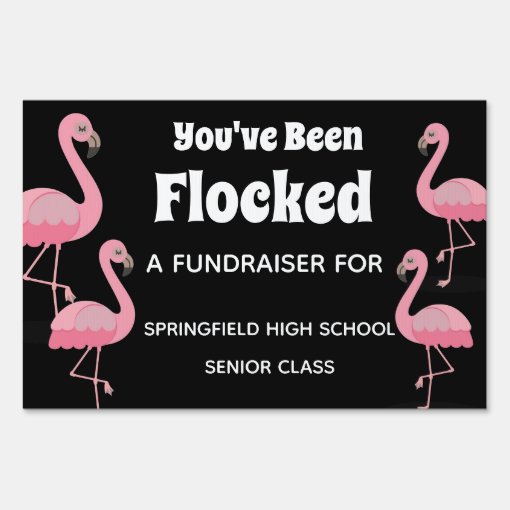 Pink Flamingo Flocking Fundraiser Yard Sign | Zazzle