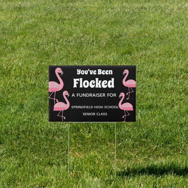 Pink Flamingo Flocking Fundraiser Yard Sign | Zazzle