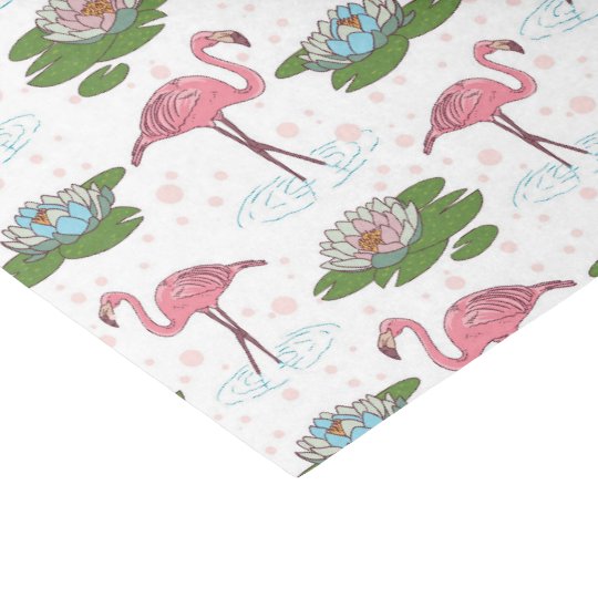 pink flamingo floral pattern tissue paper | Zazzle.com