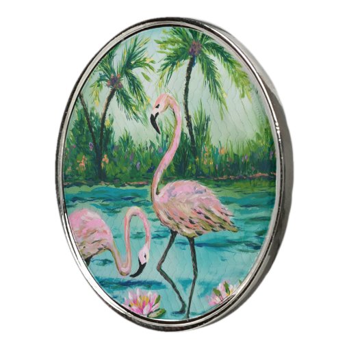 Pink Flamingo Florida Golf Ball Marker | Zazzle