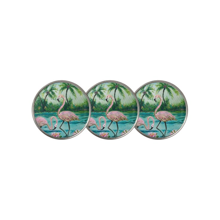 Pink Flamingo Florida Golf Ball Marker | Zazzle