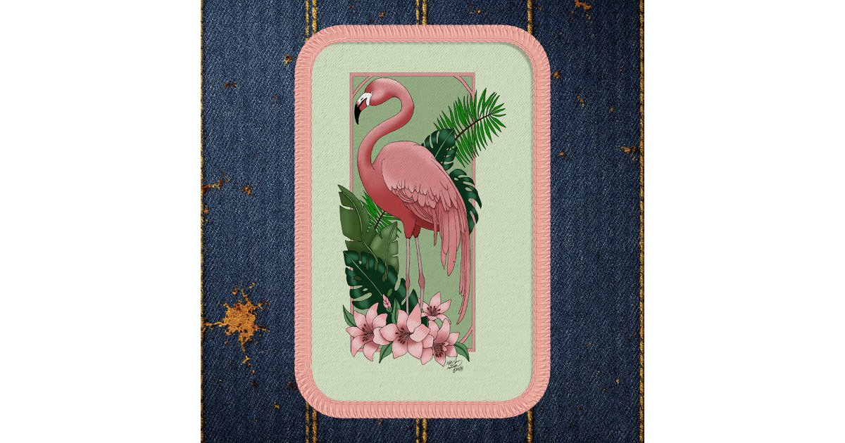 Pink Flamingo Green Leaves Lily Patch | Zazzle