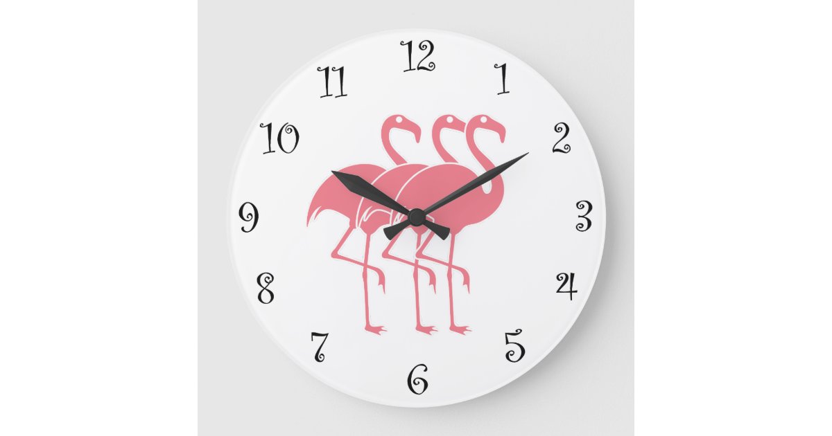 Pink Flamingo Kitchen Clocks | Zazzle