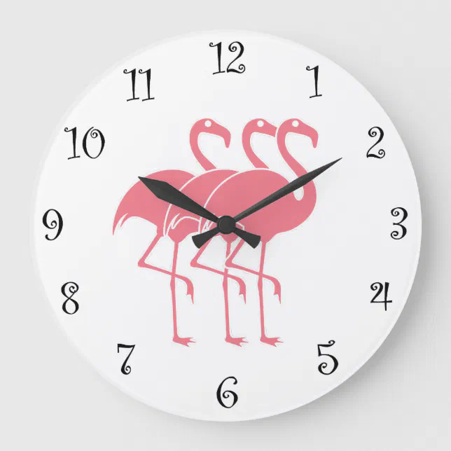 Pink Flamingo Kitchen Clocks | Zazzle