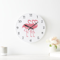 Pink Flamingo Kitchen Clocks | Zazzle