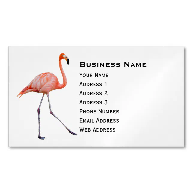 Pink Flamingo Magnetic Business Card Zazzle