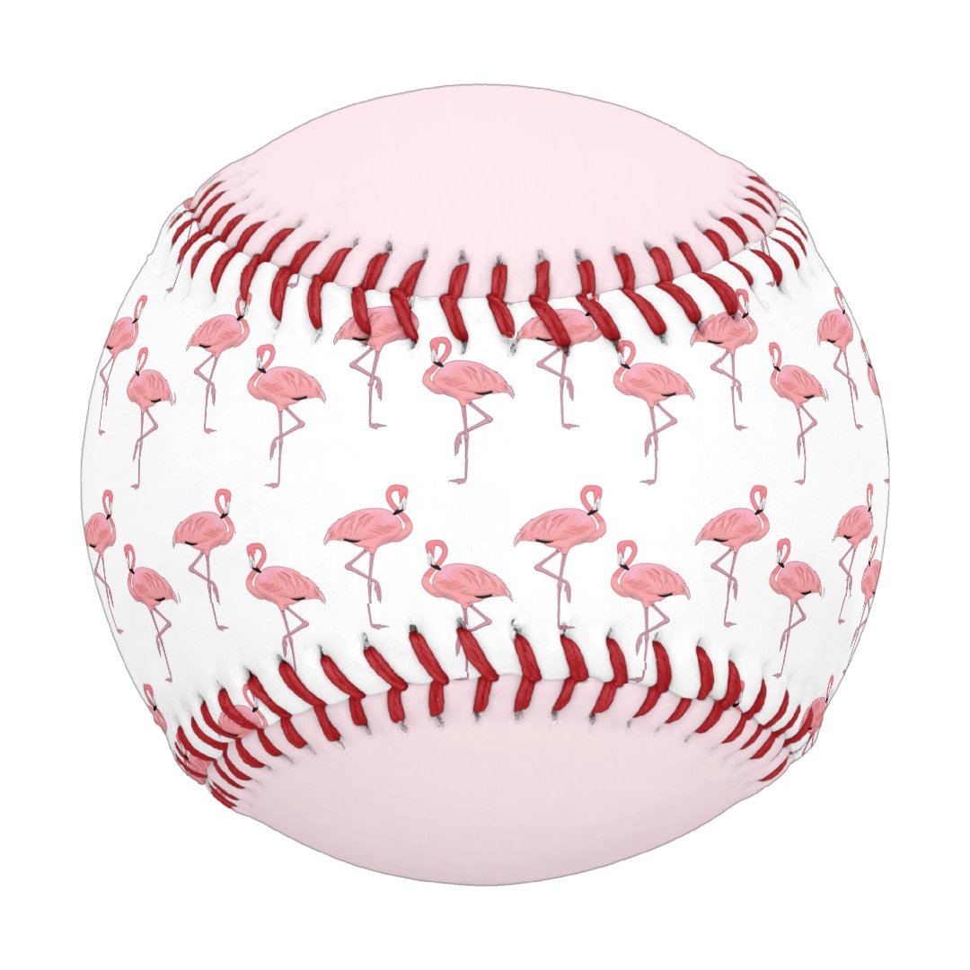 Pink Flamingo Pattern Baseball | Zazzle