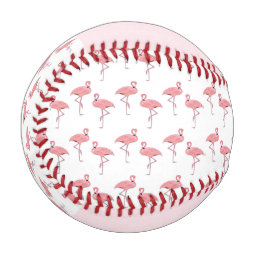 Pink Flamingo Pattern Baseball | Zazzle