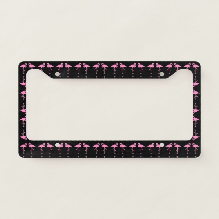 Pink Flamingo Pattern License Plate Frame | Zazzle