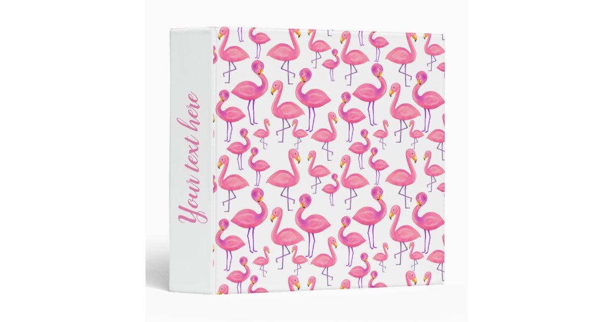 Pink Flamingo Pattern Modern Girly 3 Ring Binder | Zazzle