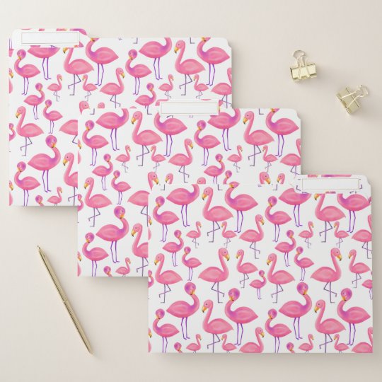 Pink Flamingo Pattern Modern Girly File Folder | Zazzle.com