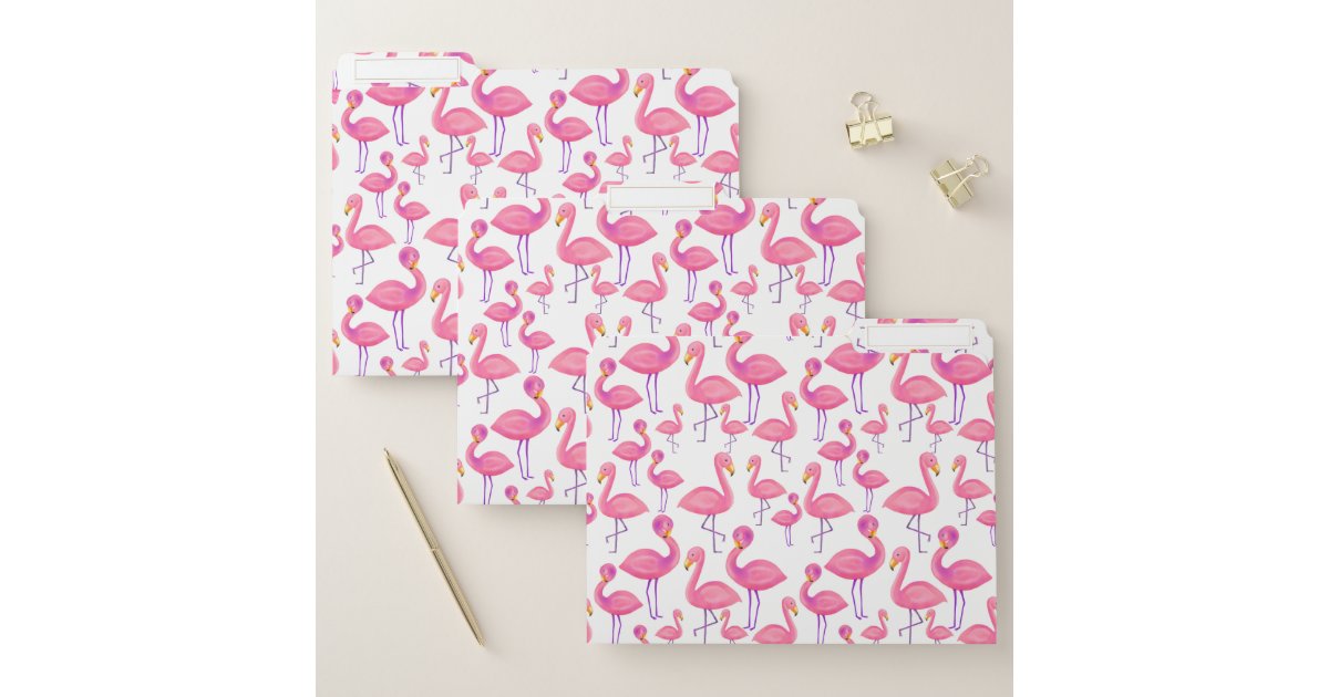 Pink Flamingo Pattern Modern Girly File Folder | Zazzle