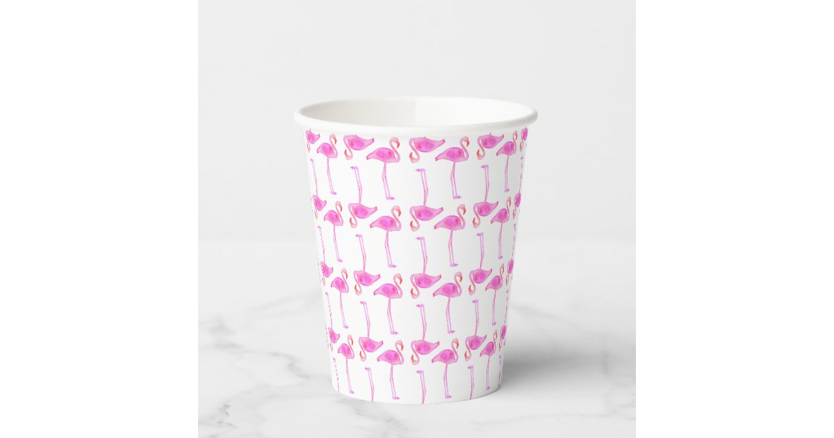 Pink Flamingo Pattern Paper Cups | Zazzle