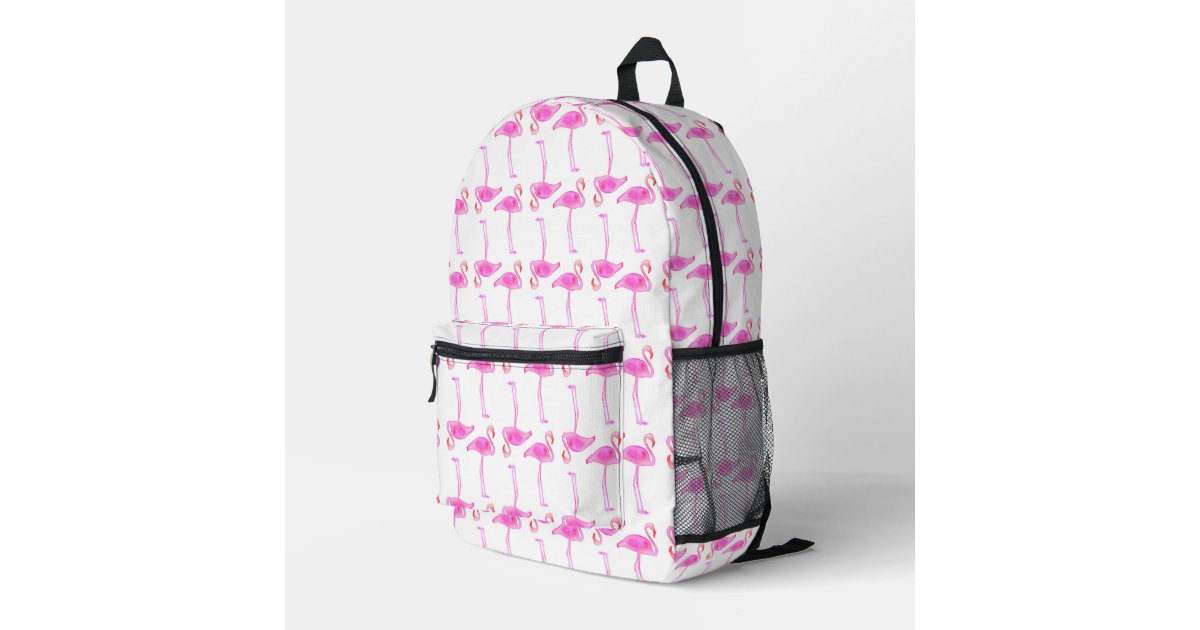 Pink Flamingo Pattern Printed Backpack | Zazzle