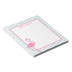 Pink Flamingo Personalized Notepad | Zazzle