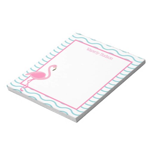 Pink Flamingo Personalized Notepad | Zazzle