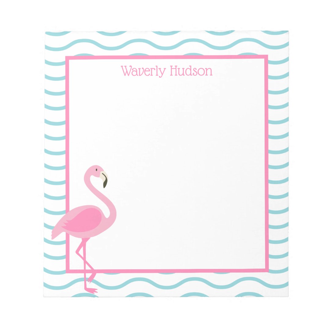 Pink Flamingo Personalized Notepad | Zazzle