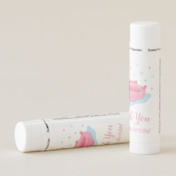 Pink Flamingo Pool Float Personalized Party Favor Lip Balm | Zazzle