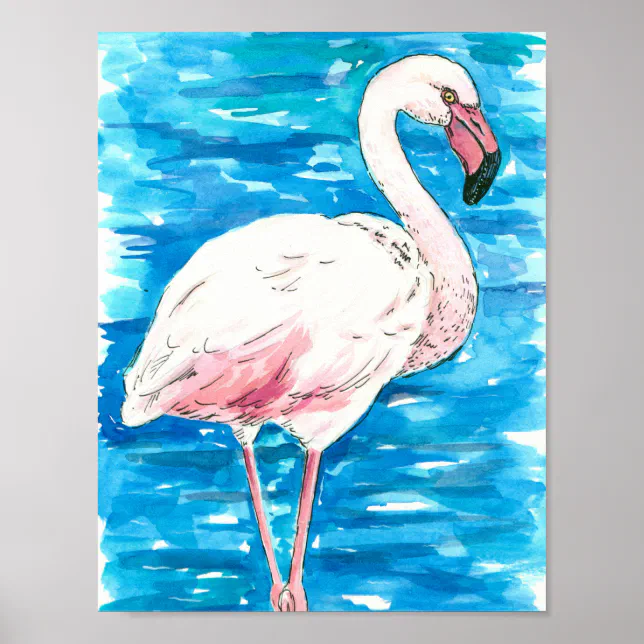 Pink flamingo poster | Zazzle