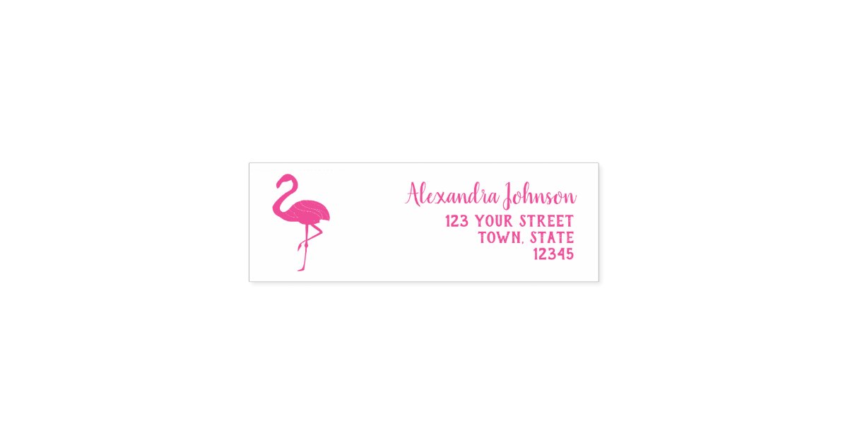 Pink Flamingo Return Address Self-inking Stamp | Zazzle