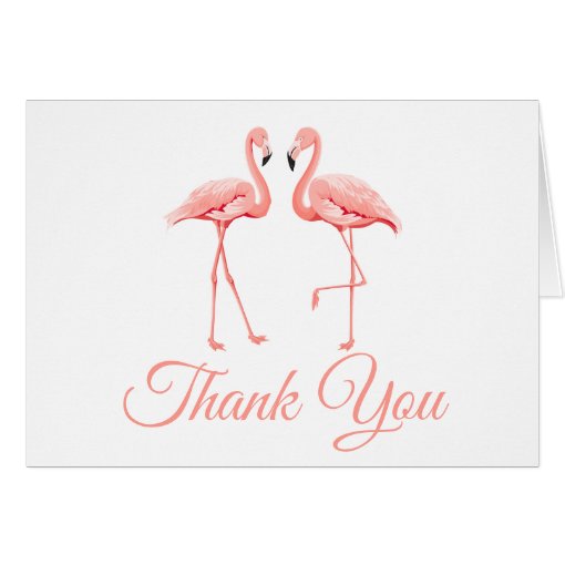 Pink Flamingo Thank You Tropical Wedding Beach | Zazzle