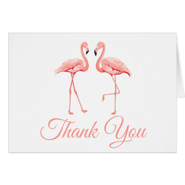 Pink Flamingo Thank You Tropical Wedding Beach | Zazzle