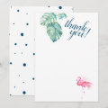 Pink Flamingo Tropical Thank You Note Card | Zazzle