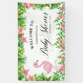 Pink Flamingo Tropical Welcome To Baby Shower Banner | Zazzle