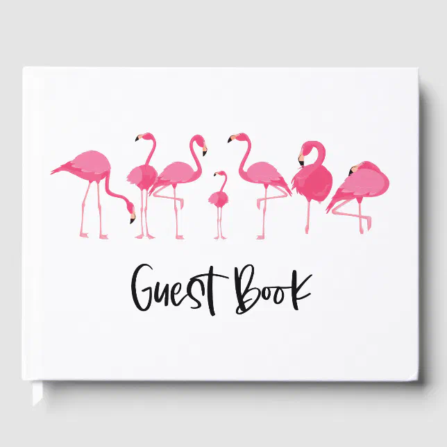 Pink Flamingo Vacation Rental Guest Book | Zazzle