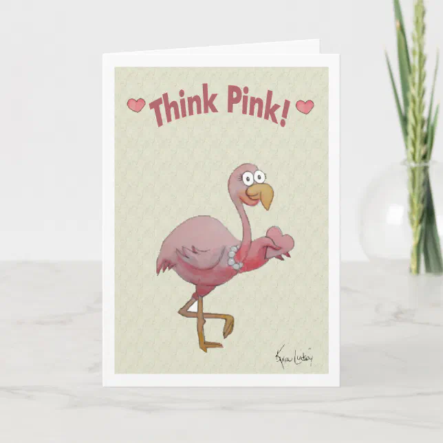Pink Flamingo Valentine's Day Paper Greeting Card | Zazzle