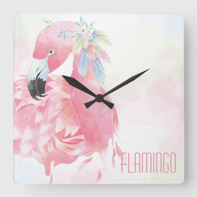 Pink Flamingo Wall Clock | Zazzle