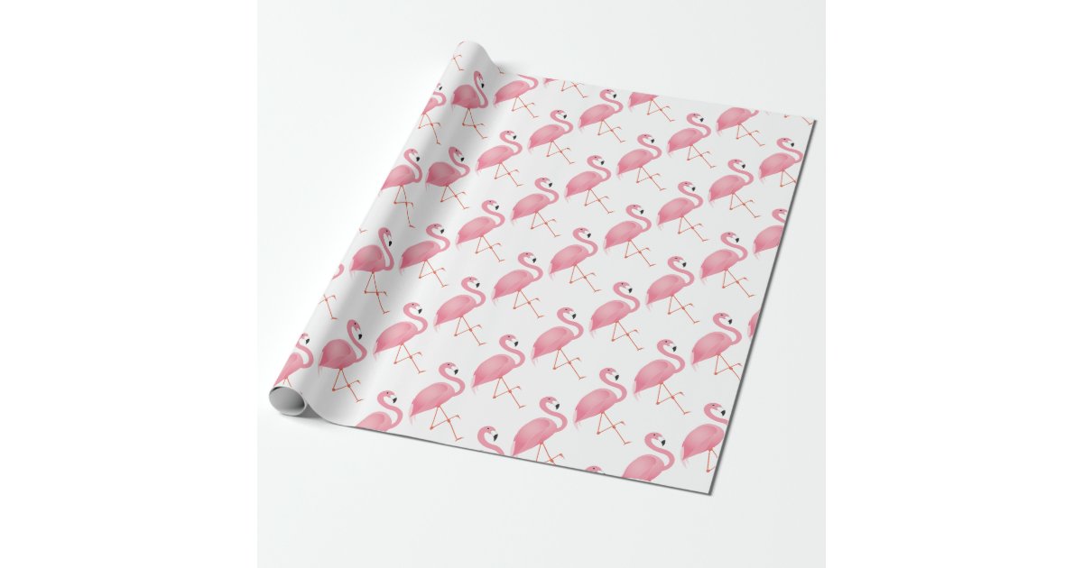Pink flamingo wrapping paper | Zazzle