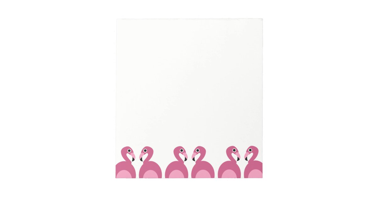 Pink Flamingos Border - Notepad | Zazzle