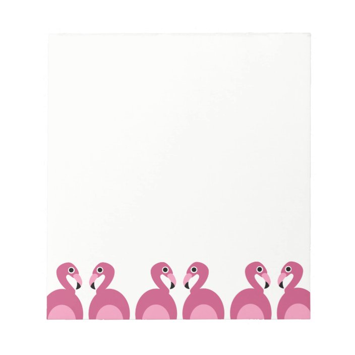 Pink Flamingos Border - Notepad | Zazzle.com