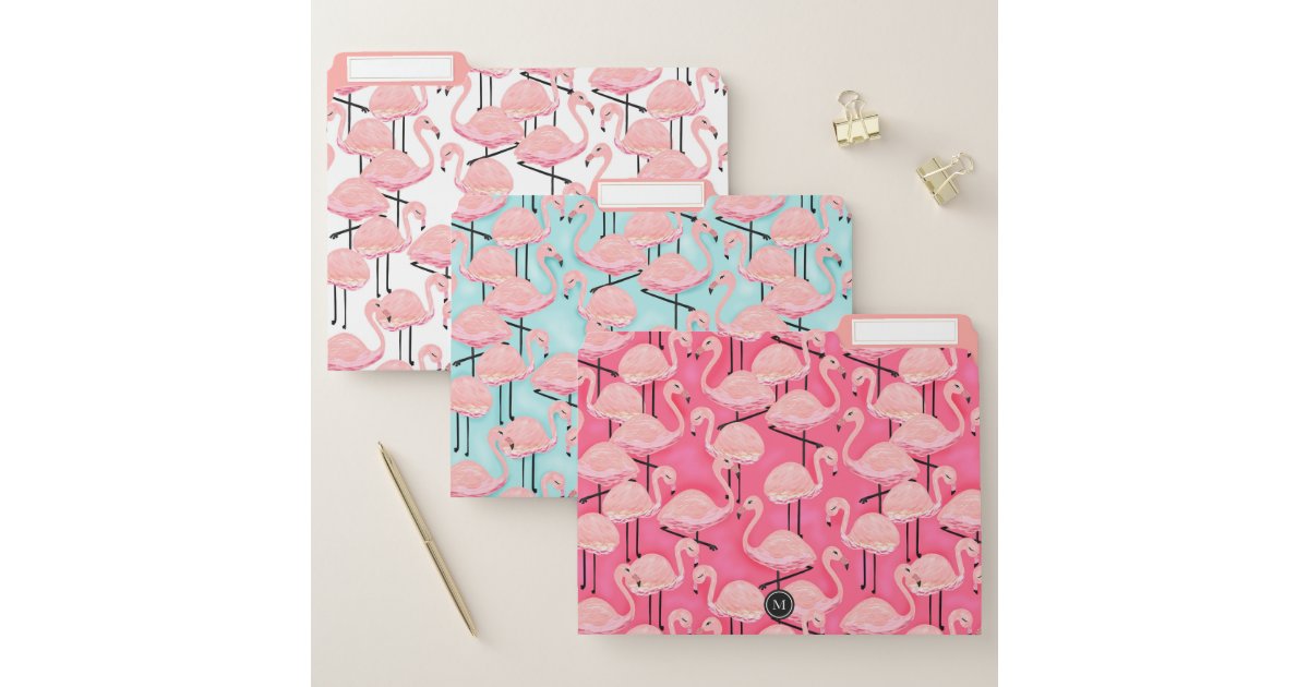 Pink Flamingos Custom File Folder | Zazzle