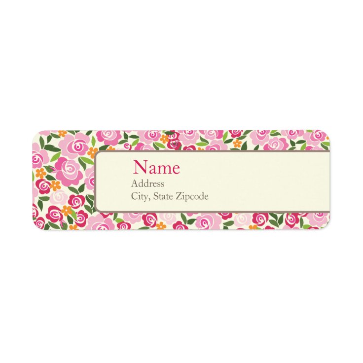 Pink Floral Address Label | Zazzle