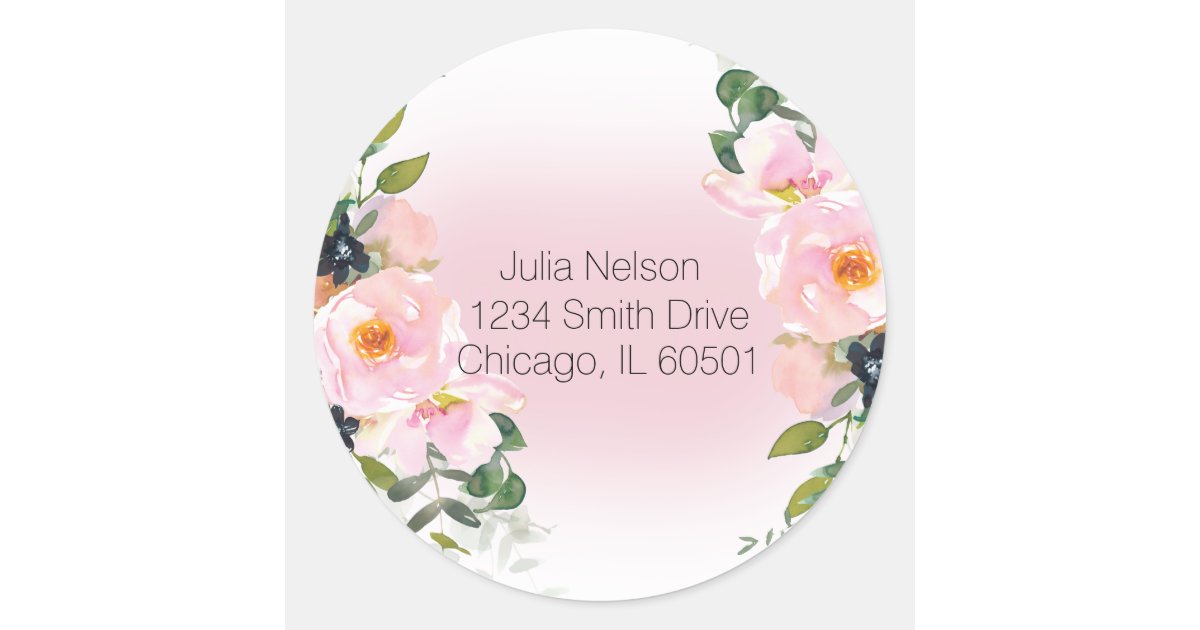 Pink Floral Address Return Labels | Zazzle